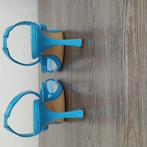 Guess | Shoes | New Guess Patent Turquoise Blue Square Toe High Heel ...